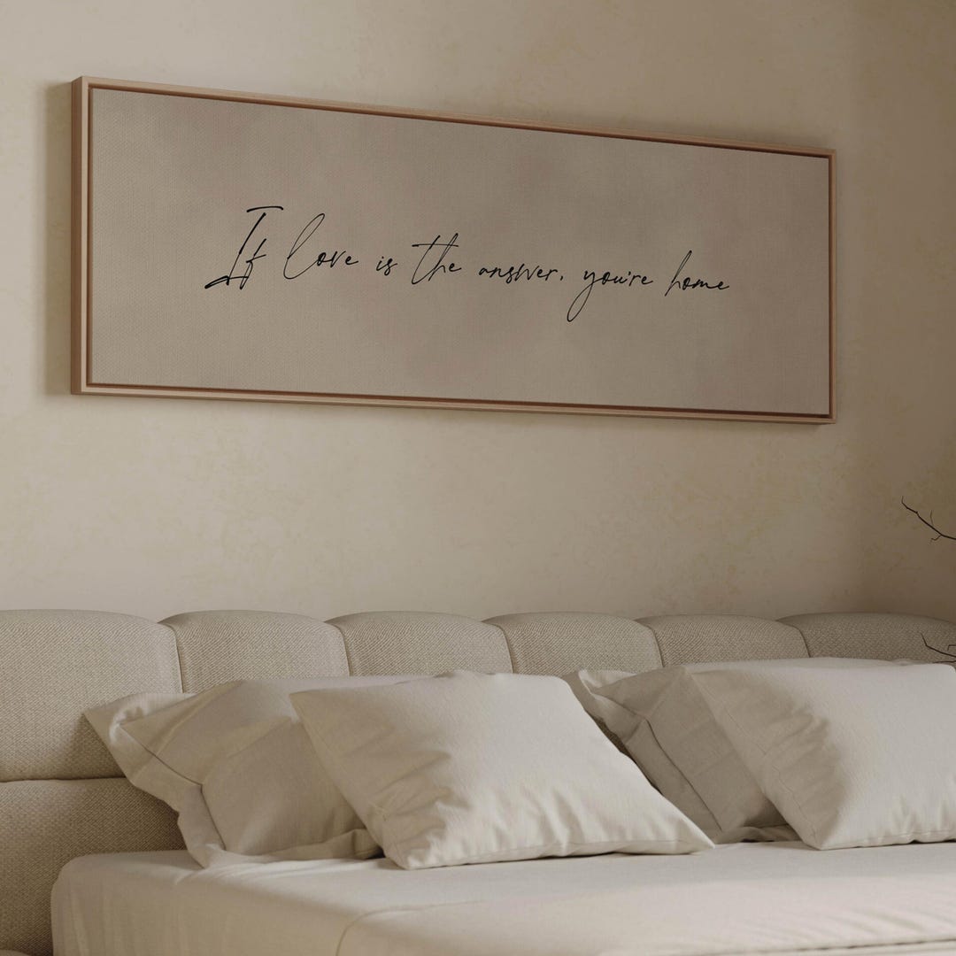 If Love is the Answer You're Home Canvas Wall Art, Neutral Horizontal ...
