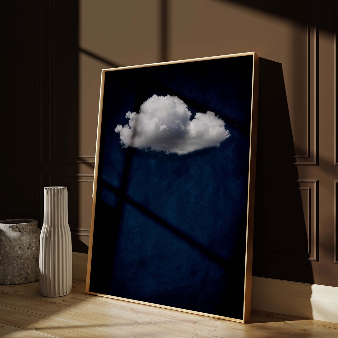 Sapphire Blue Cloud Wall Art Print Abstract Art Minimalist - Etsy UK