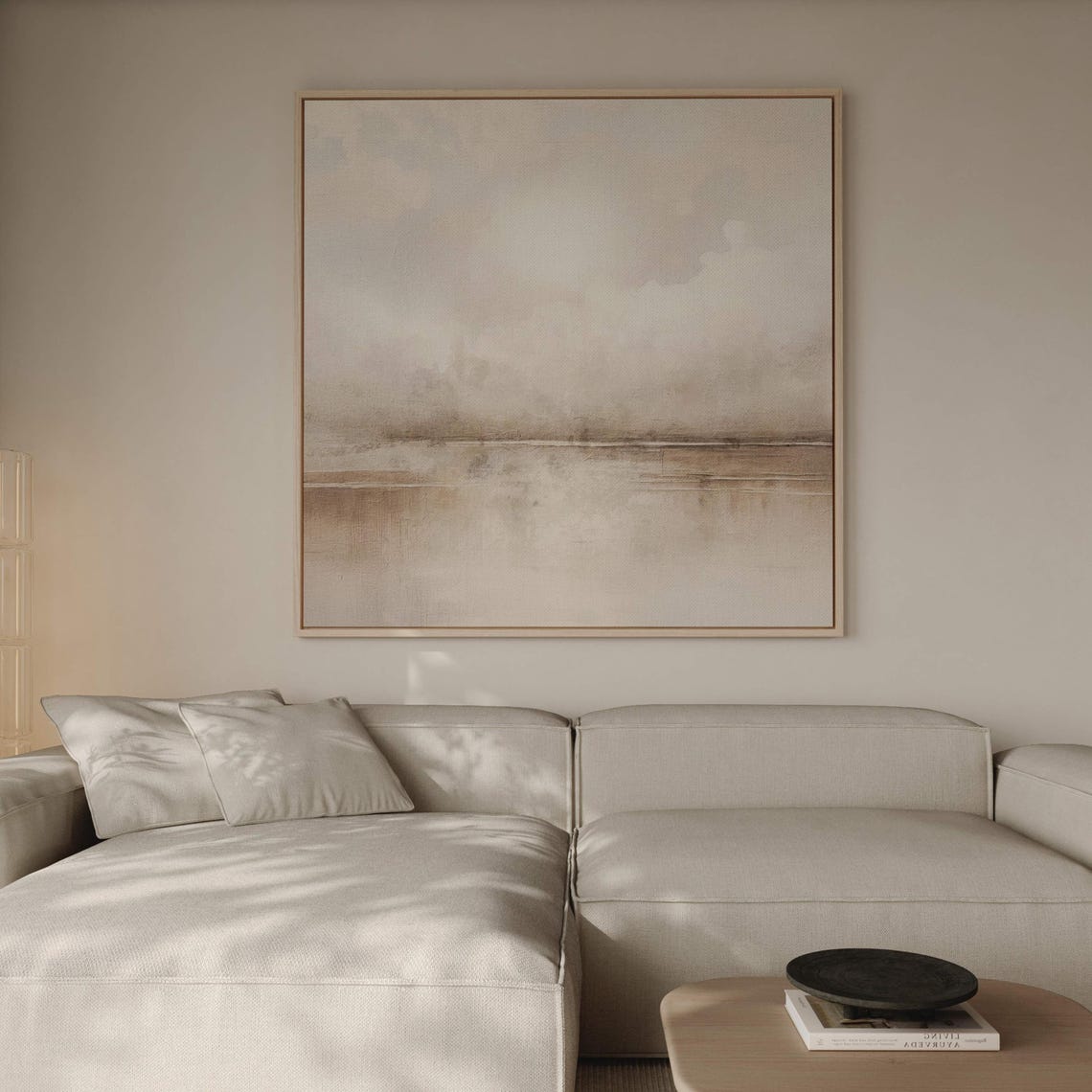 Minimalist Landscape Canvas Wall Art, Square Print, Neutral Wall Art ...