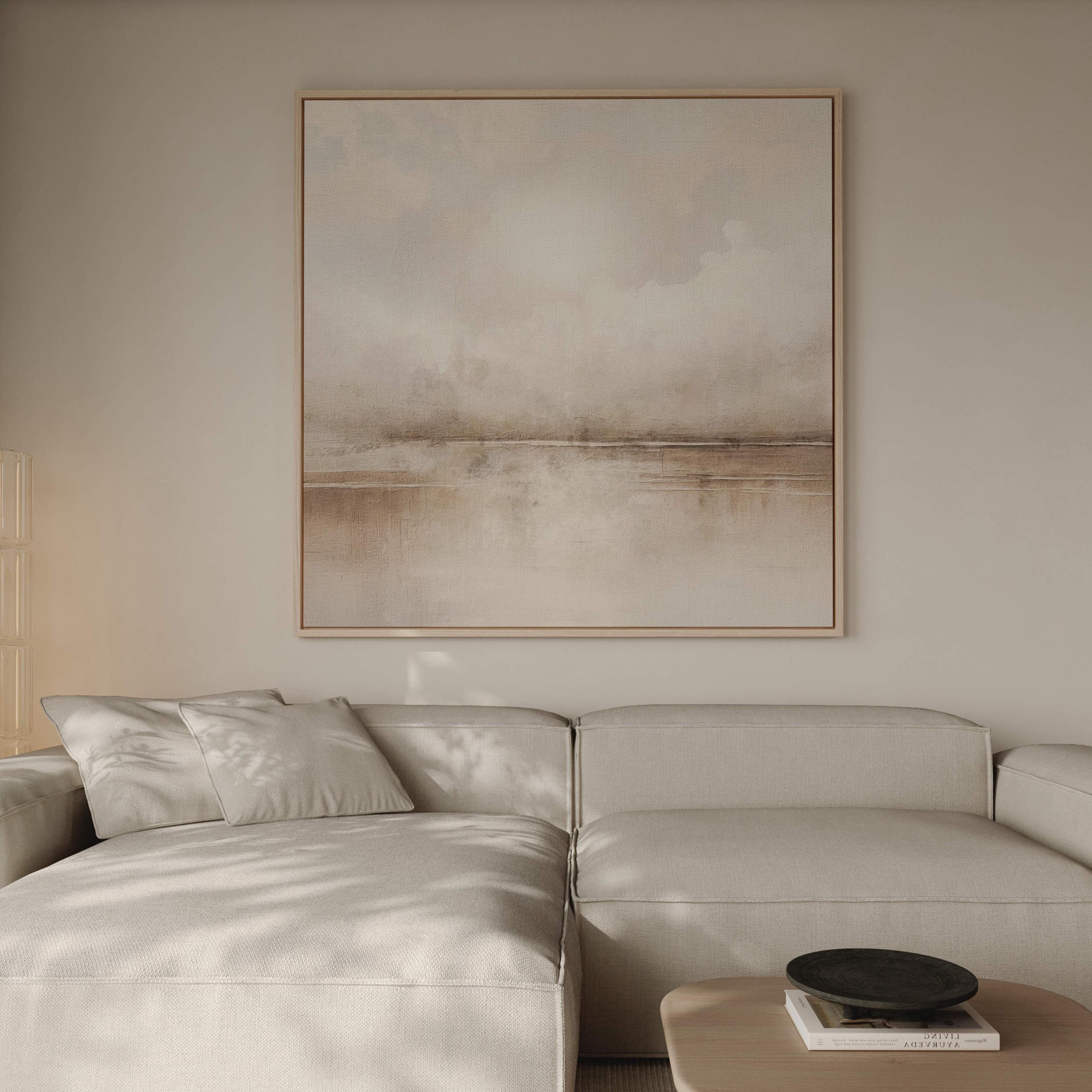 Minimalist Landscape Canvas Wall Art, Square Print, Neutral Wall Art ...