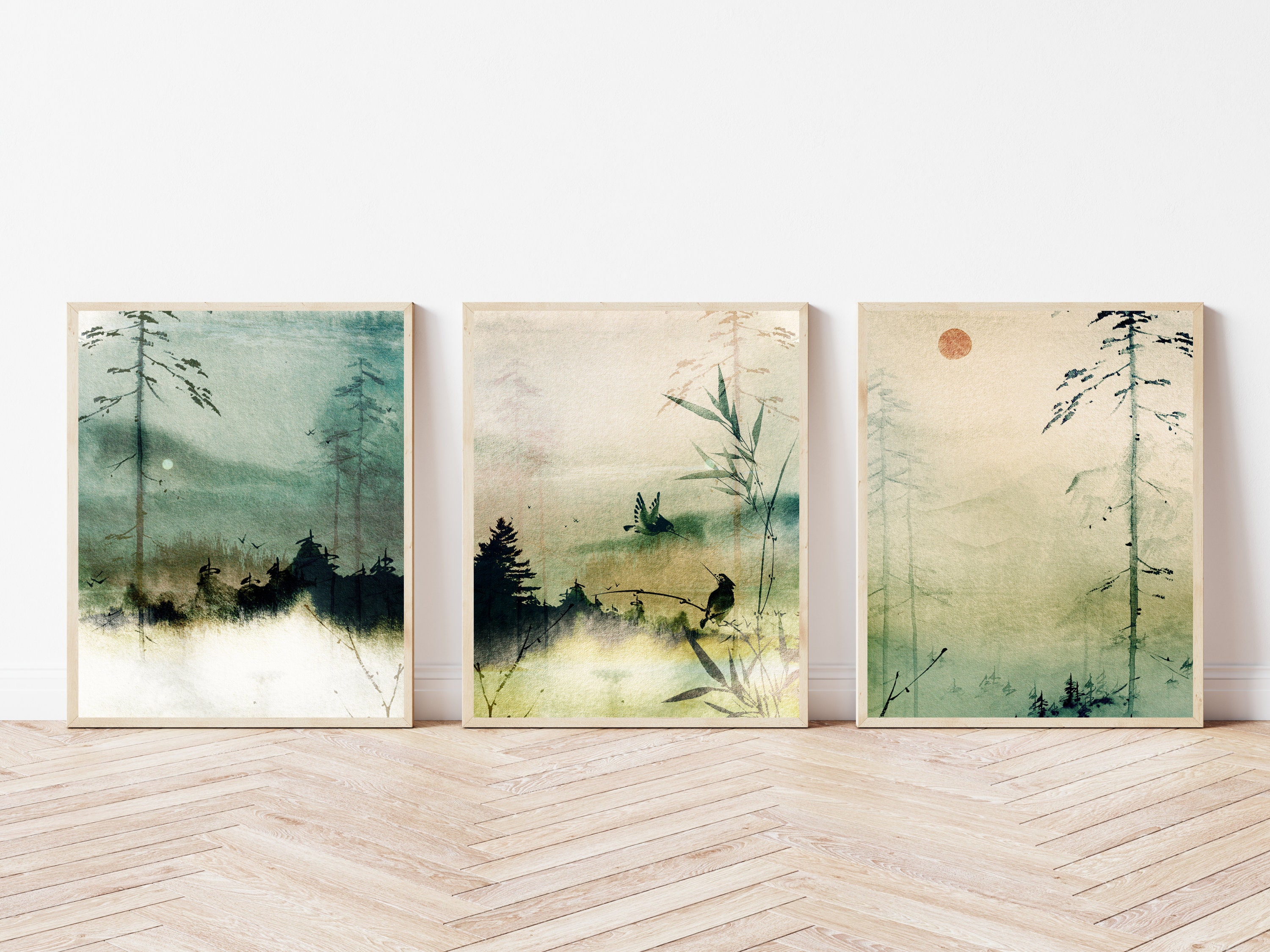 Japanese Wall Art Set of 3 Prints Japanese Art Print - Etsy