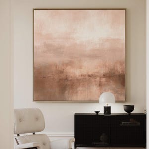Minimalist Rust Canvas Wall Art, Square Print, Abstract Landscape Art ...