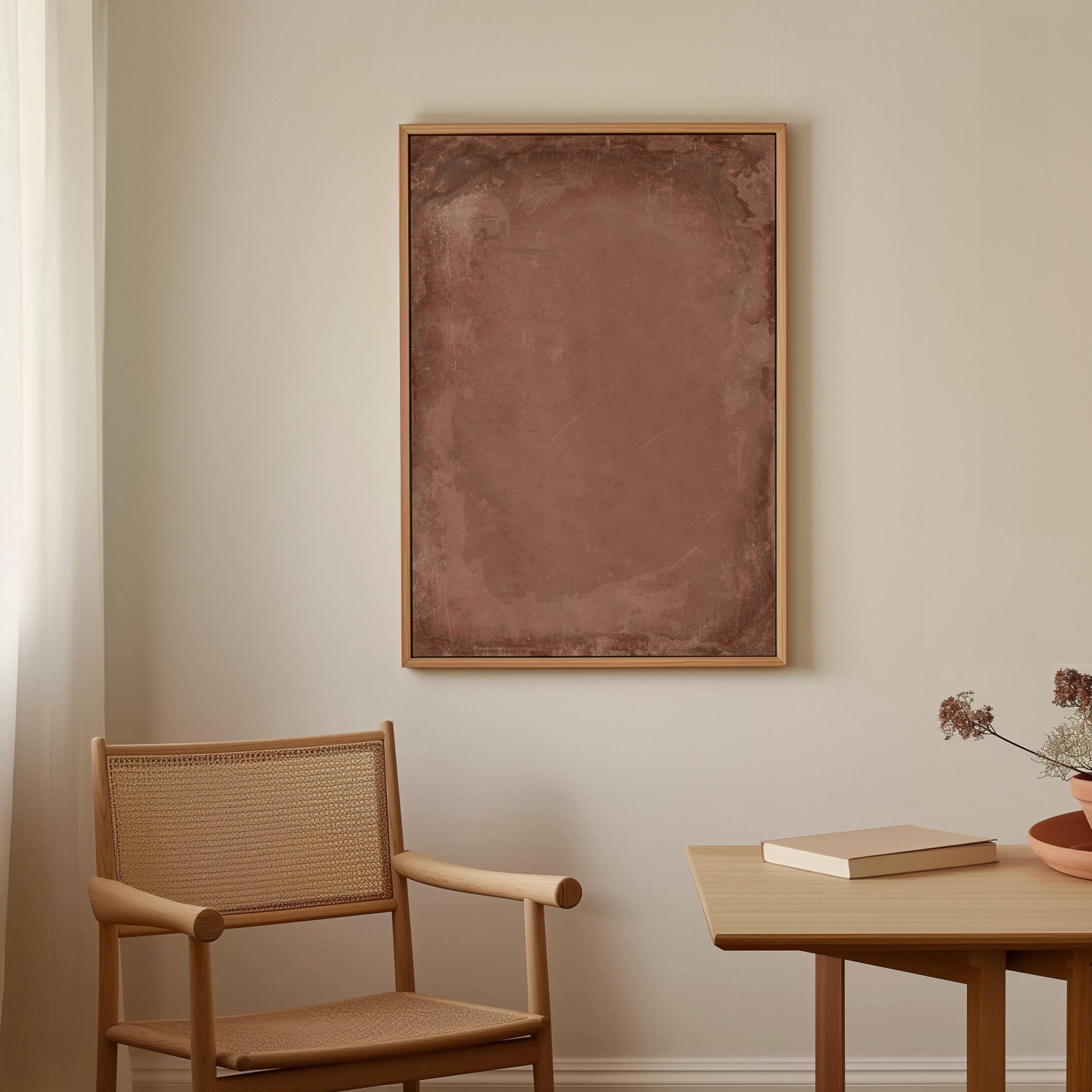 Mocha Brown Wabi Sabi Canvas Wall Art, Minimalist Giclée Framed Art ...
