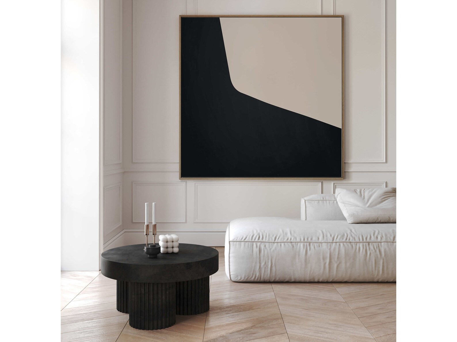 Square Canvas Wall Art, Canvas Print, Beige Abstract Art, Minimalist ...