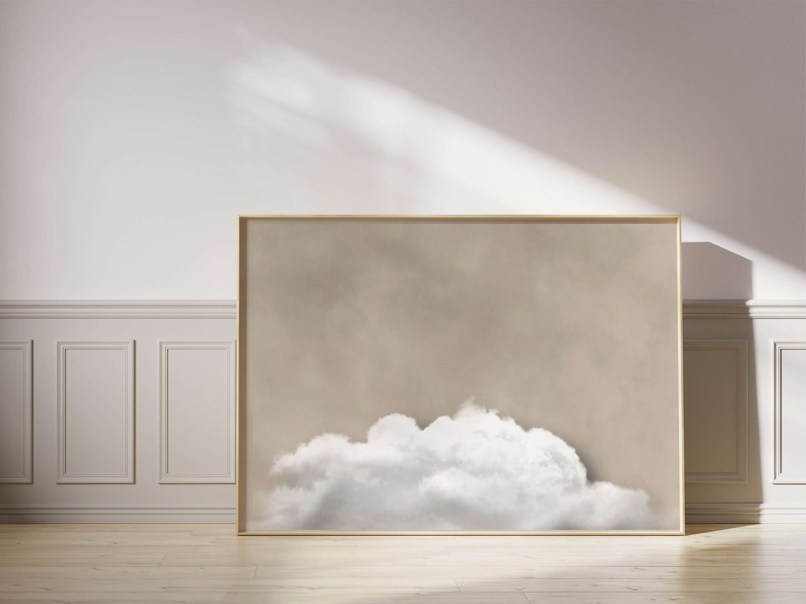 Beige Cloud Wall Art Print, Neutral Wall Art, Minimalist, Dark ...