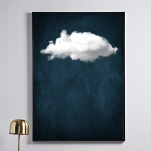 Cloud Wall Art Blue Wall Art Abstract Art Print Minimalist Wall Art ...