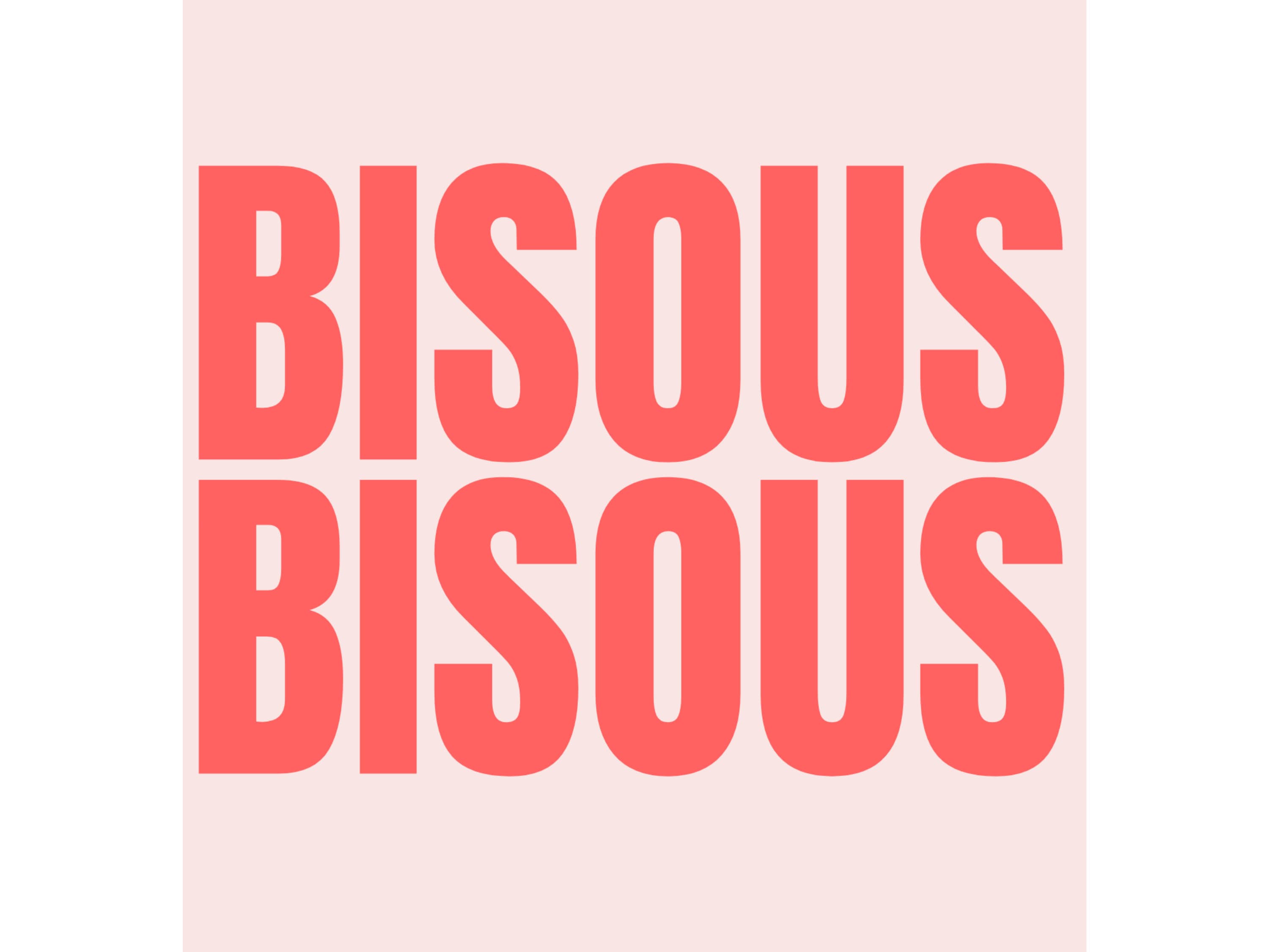 Bisous Bisous Kiss Art Print Bright Wall Art Pink & Red - Etsy UK