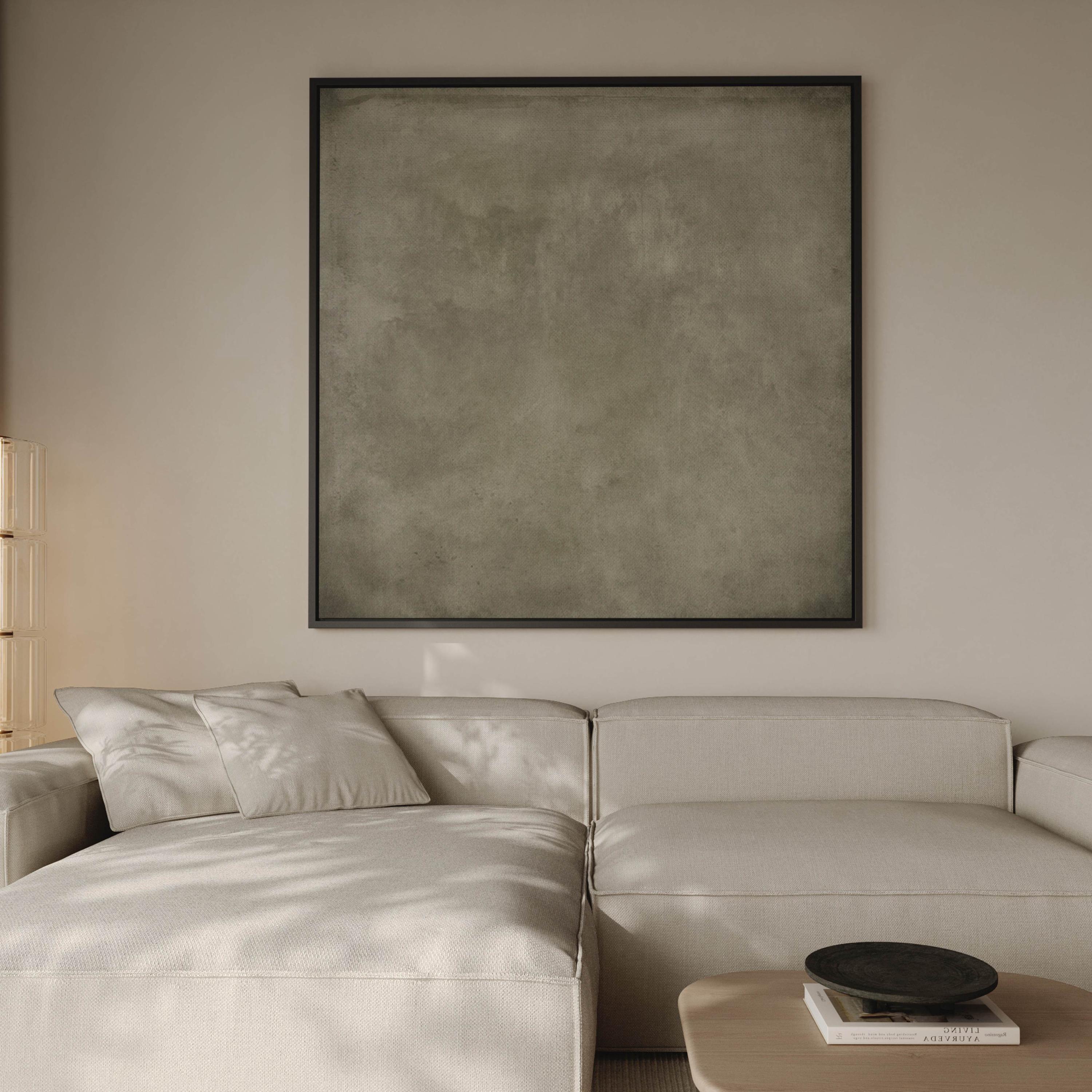 Minimalist Sage Green Canvas Wall Art, Wabi Sabi Square Print, Abstract ...