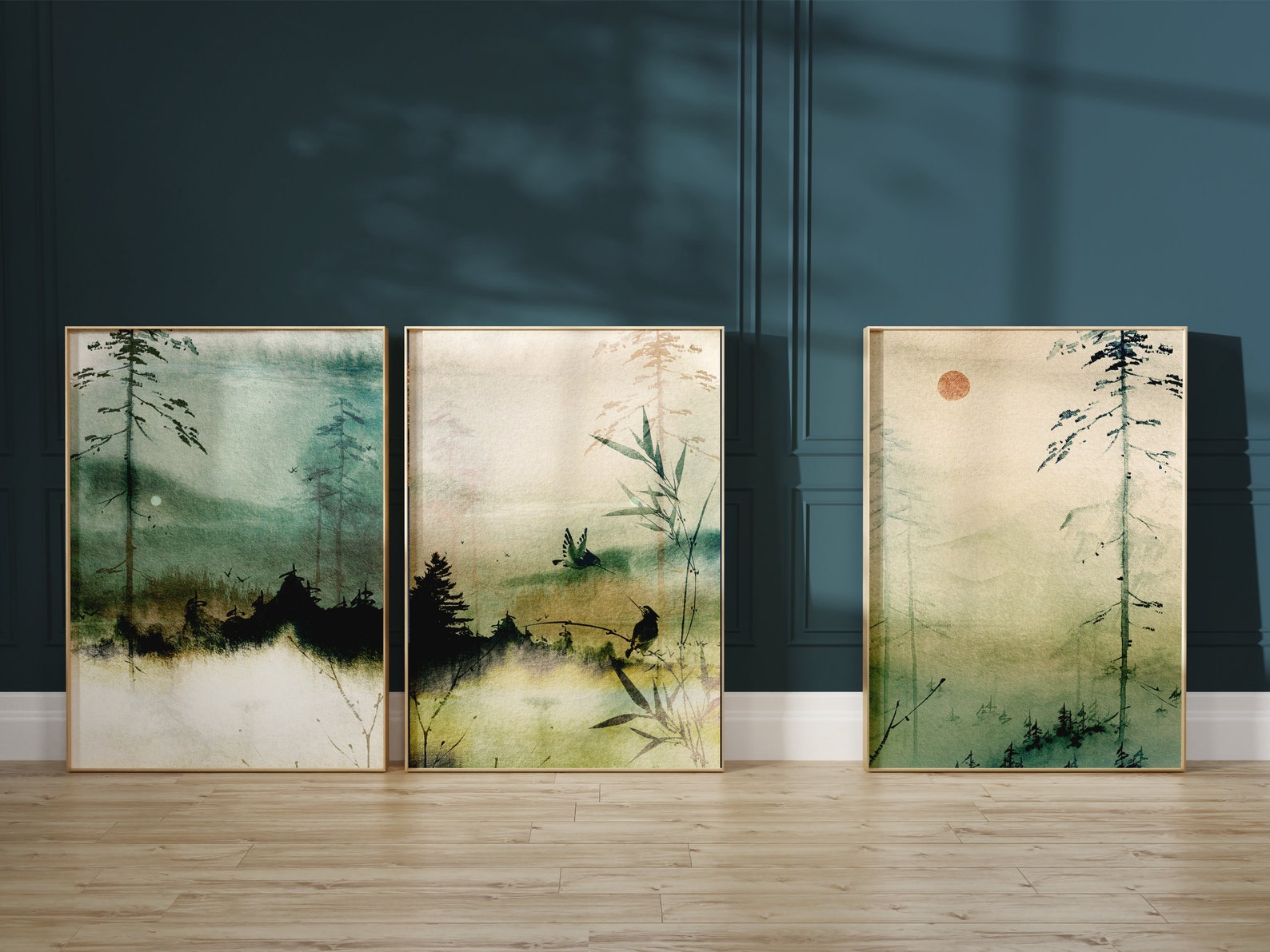 Japanese Wall Art Set of 3 Prints Japanese Art Print Japandi Decor ...