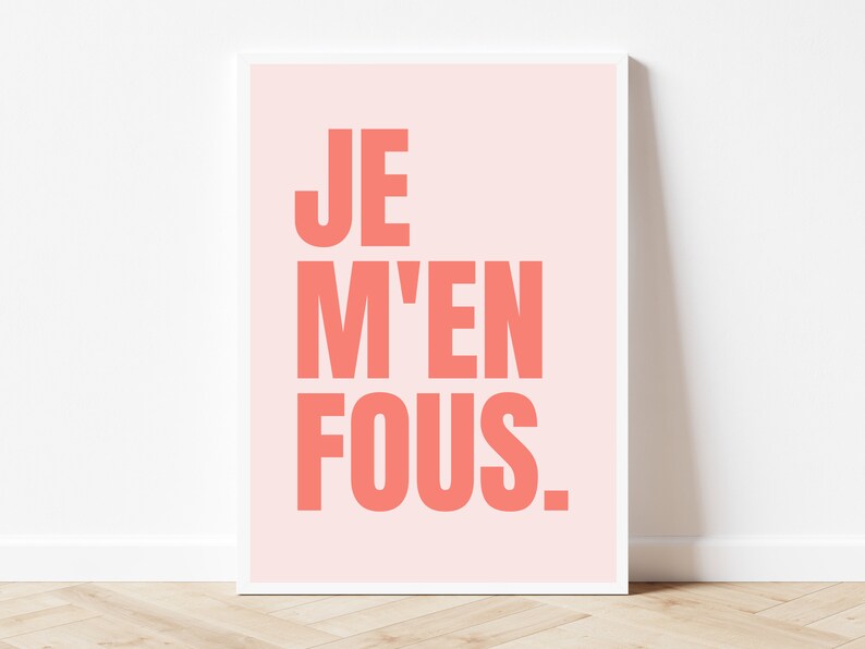 Je M'en Fous Print I Don't Care in French Eclectic - Etsy