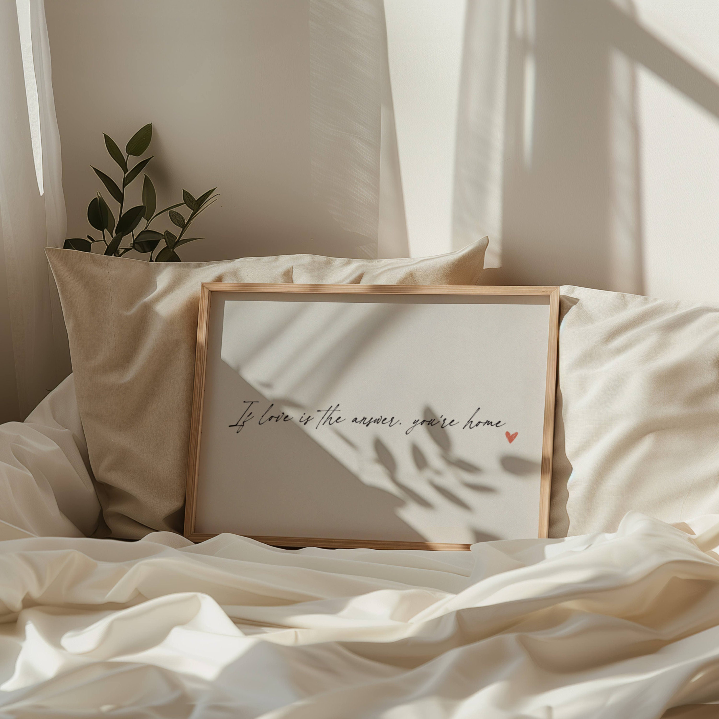Neutral If Love is the Answer Wall Art, Heart Print, You're Home ...