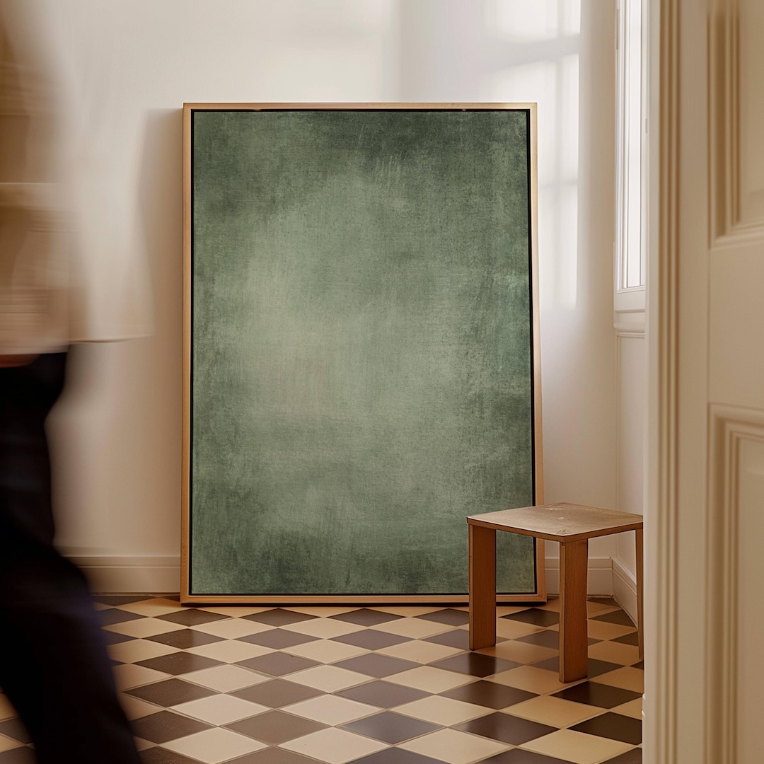 Sage Green Minimalist Canvas Wall Art, Floating Framed Wall Art Print ...