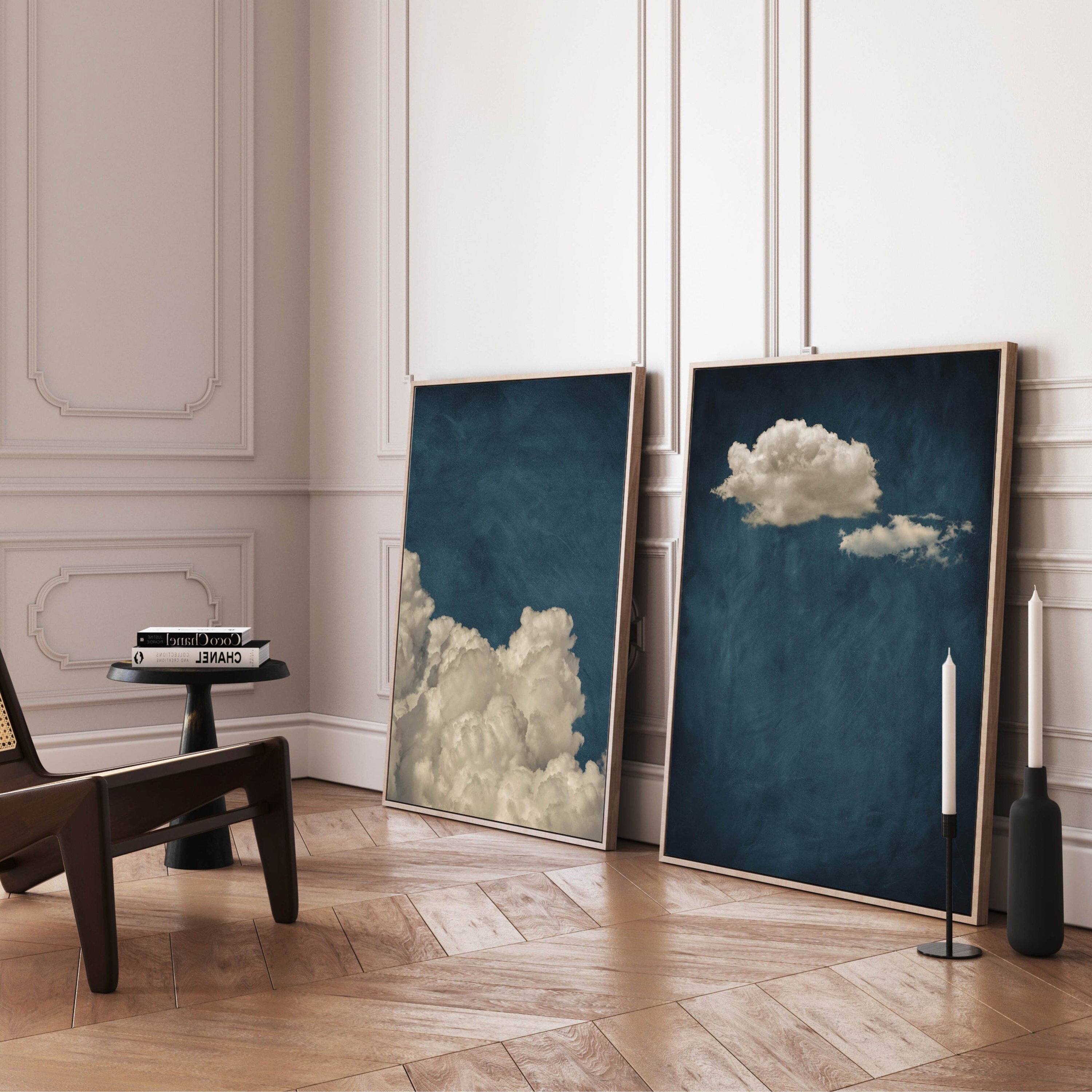 Blue Cloud Framed Canvas Wall Art, Giclée, Large Wall Art, Abstract Art ...