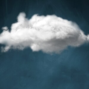 Navy Blue Cloud Wall Art Framed, Canvas Art Print, Giclee, Large Wall ...