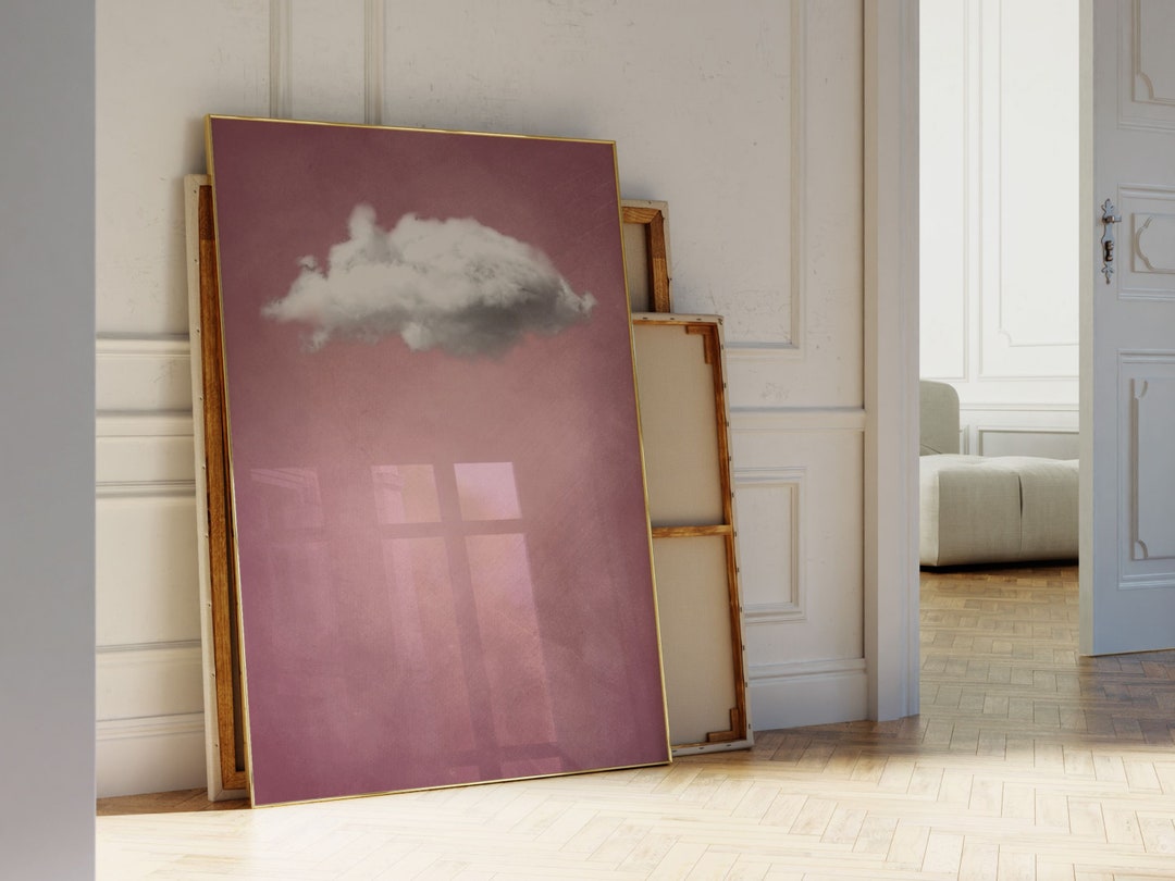 Pink Cloud Wall Art Print, Dusky Pink, Abstract Art, Minimalist ...