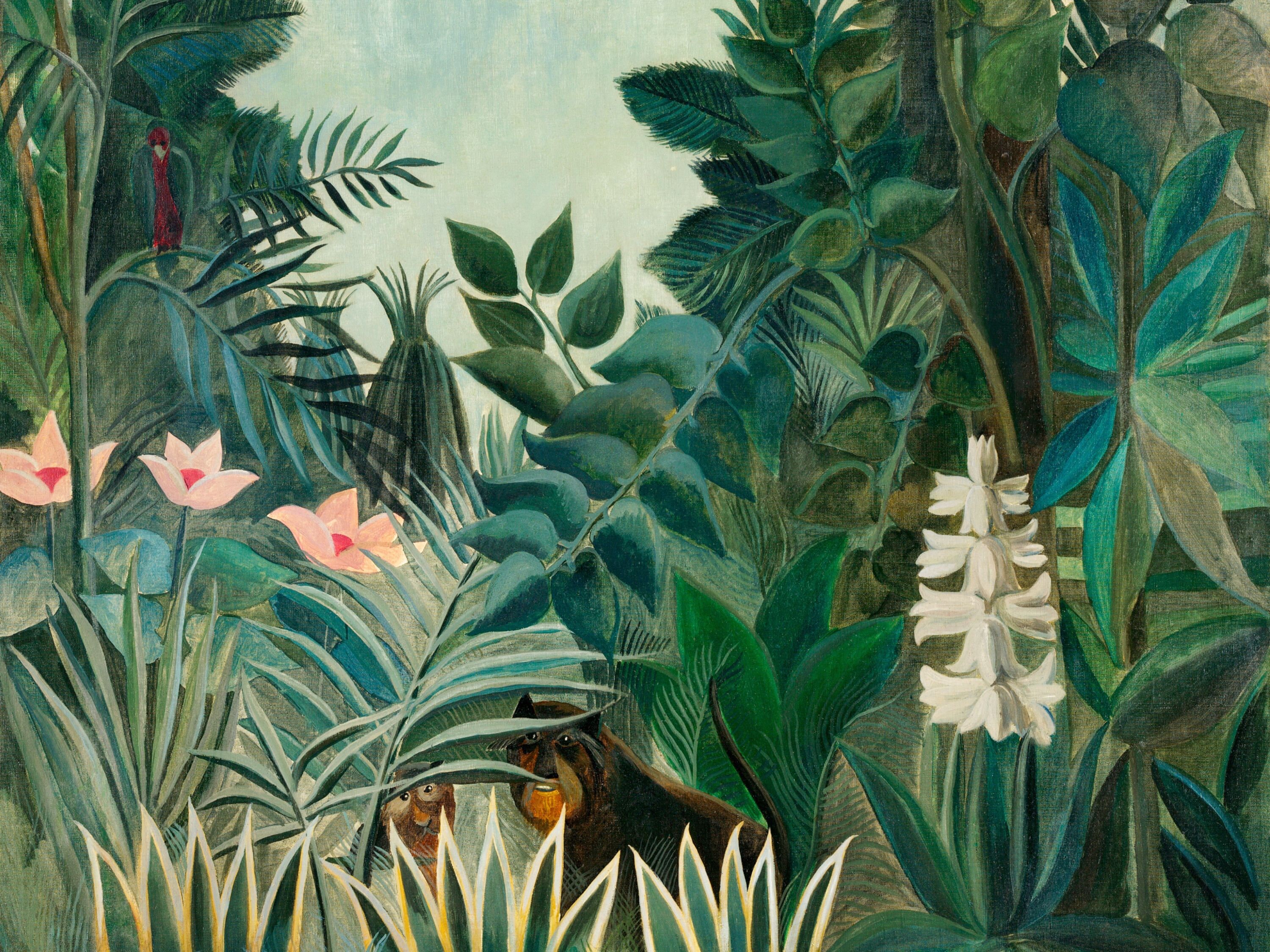 Henri Rousseau Prints, the Equatorial Jungle, Merry Jesters, Set of 2 ...