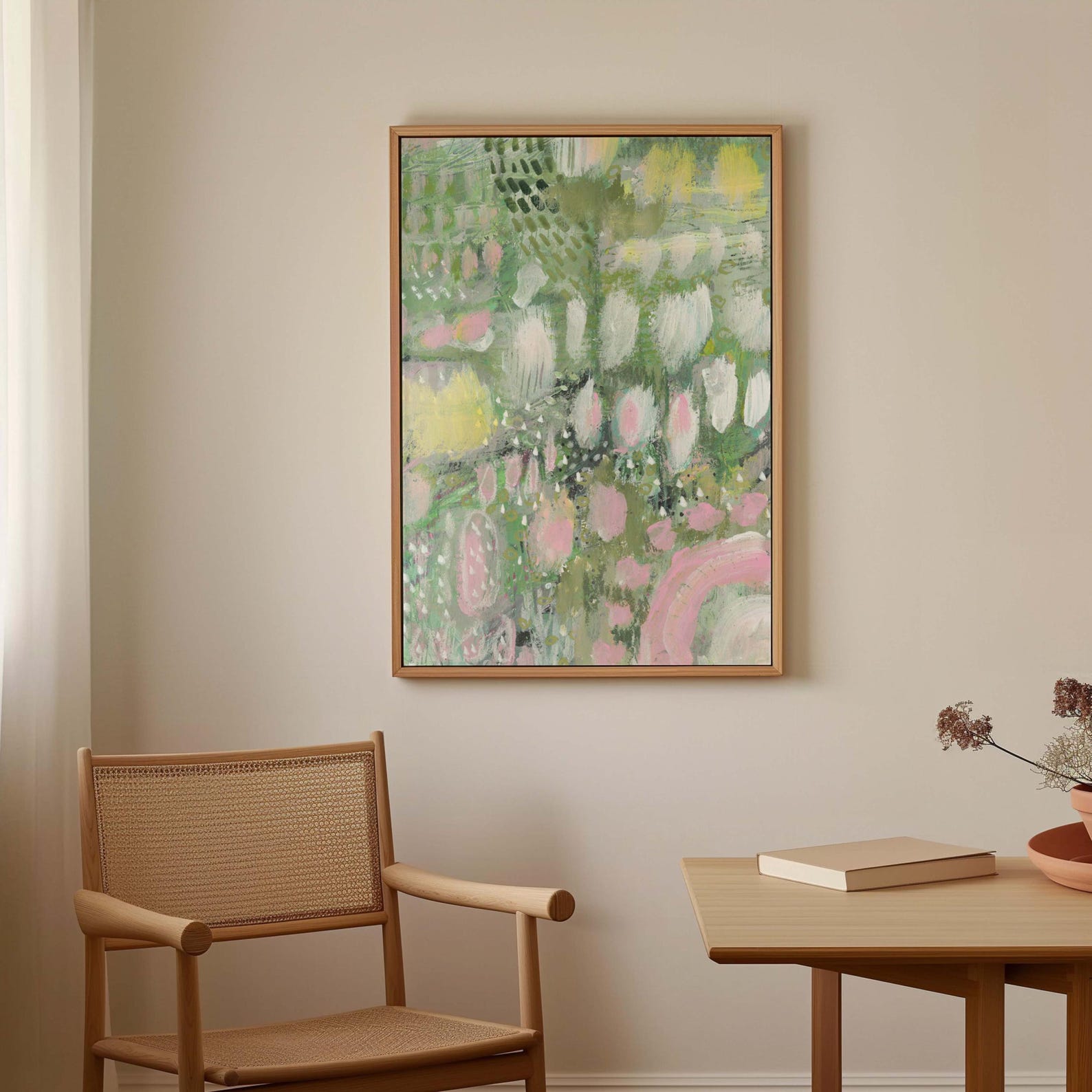 Flower Canvas Wall Art, Set of 2 Framed Art, Vibrant Le Jardin Art ...
