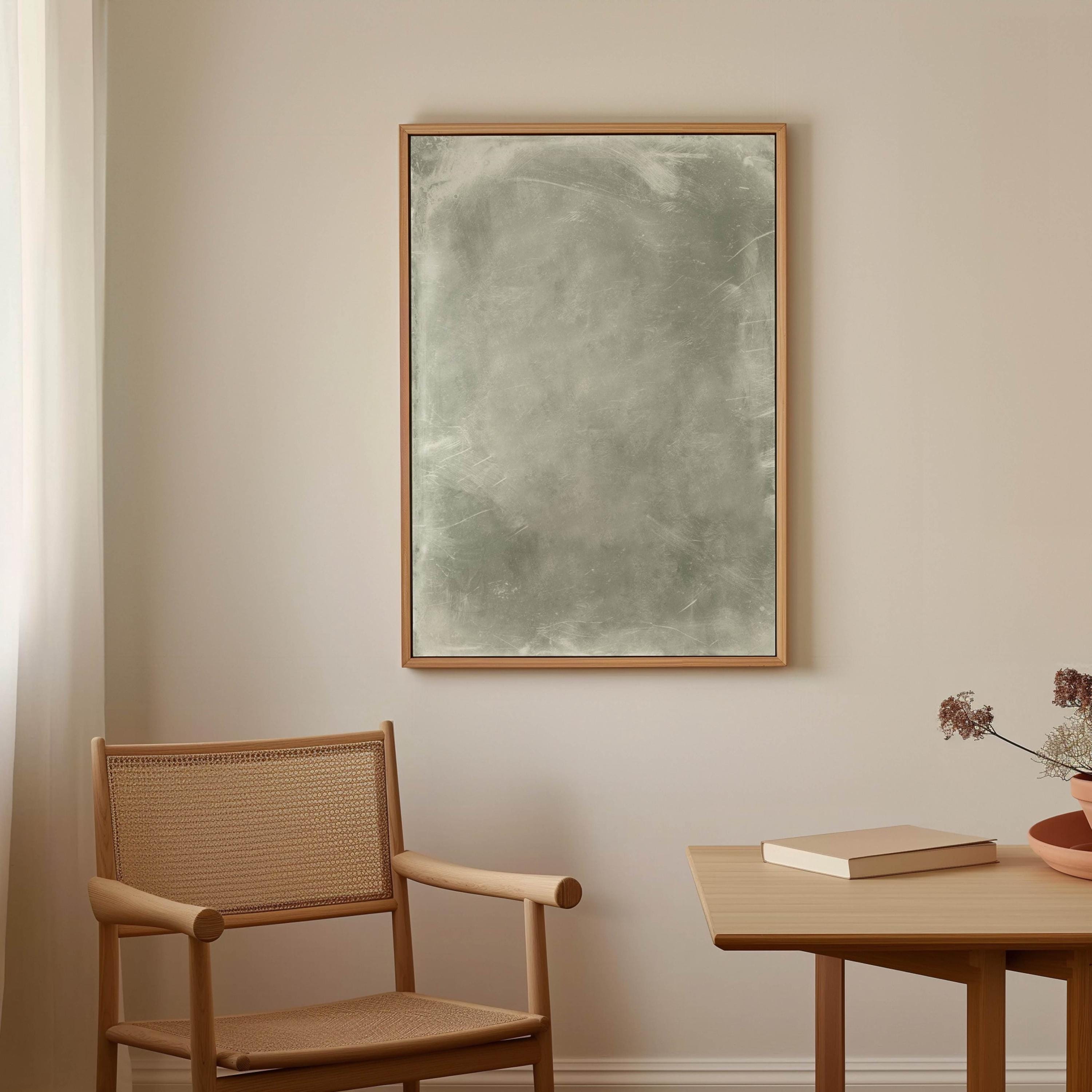 Sage Green Canvas Wall Art, Wabi Sabi Wall Art, Framed Art Print, Large ...