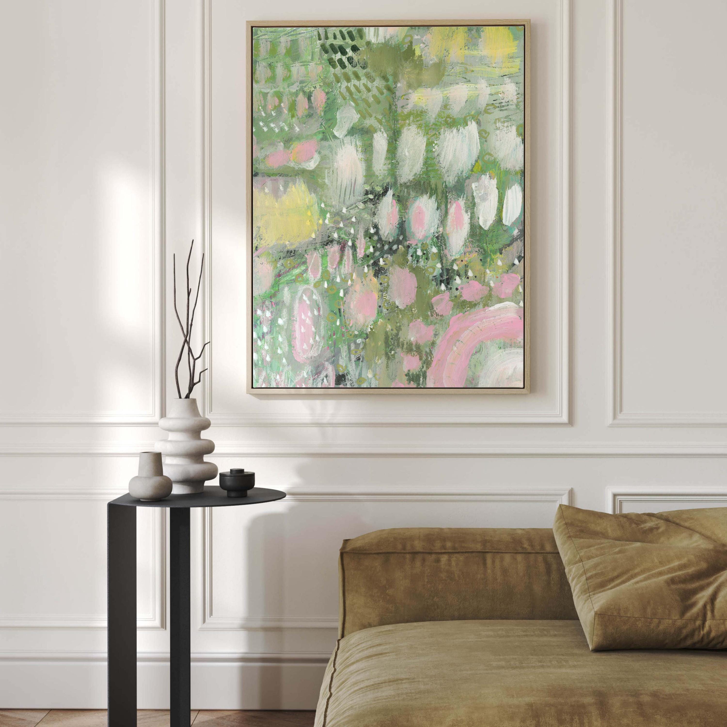Flower Canvas Wall Art, Set of 2 Framed Art, Vibrant Le Jardin Art ...