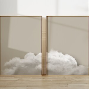 Beige Cloud Set of 2 Prints Beige Wall Art Abstract Art | Etsy UK