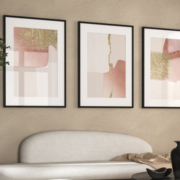 Pink and Gold Wall Decor - Etsy