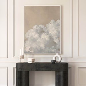 Beige Clouds Canvas Wall Art, Set of 2 Floating Frame, Extra Large ...