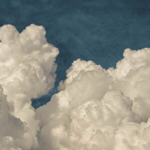 Blue Square Cloud Wall Art, Canvas Print, Sky, Minimalist, Large Wall ...