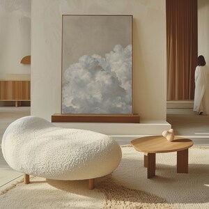 Beige Clouds Canvas Wall Art, Set of 2 Floating Frame, Extra Large ...