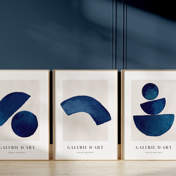 Blue Geometric Art - Etsy