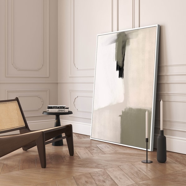 Olive Green Abstract Art Canvas - Etsy