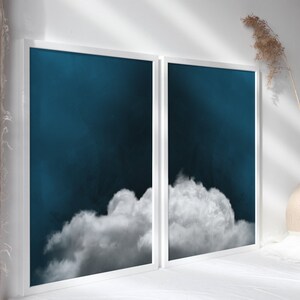 Navy Blue Cloud Set of 2 Prints · Dark Blue Decor, Abstract Art ...