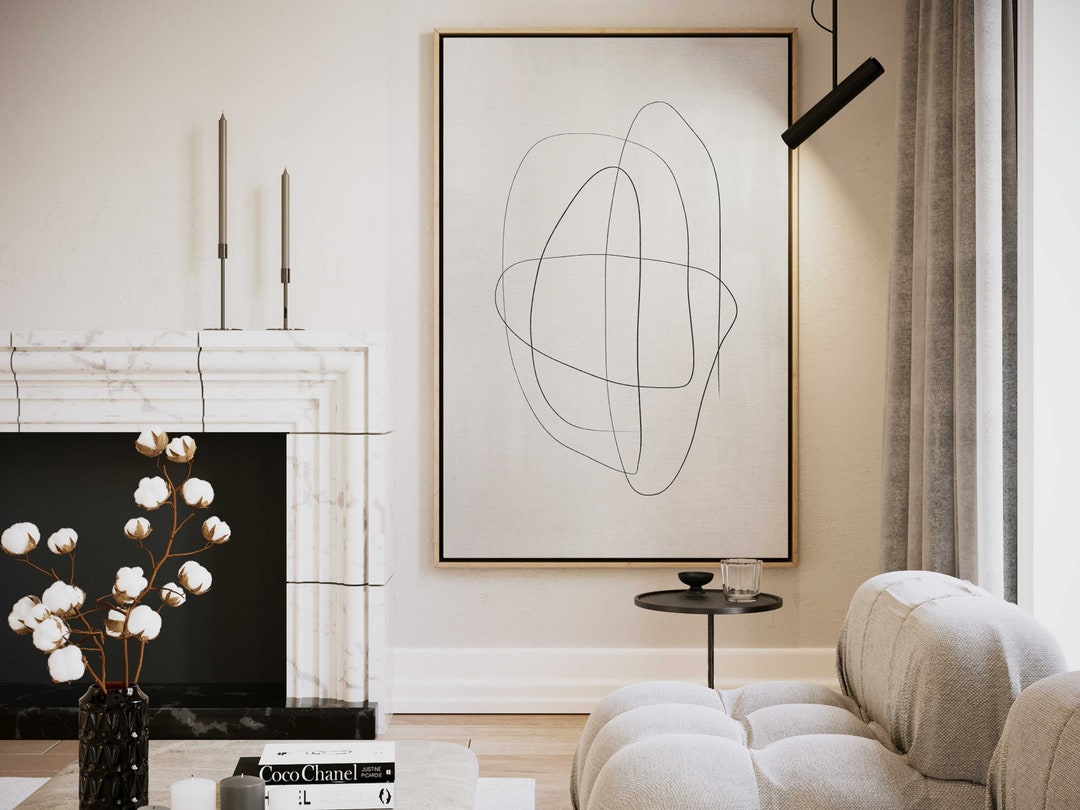 Neutral Line Wall Art Framed, Canvas Art Print, Giclée, Large Wall Art ...