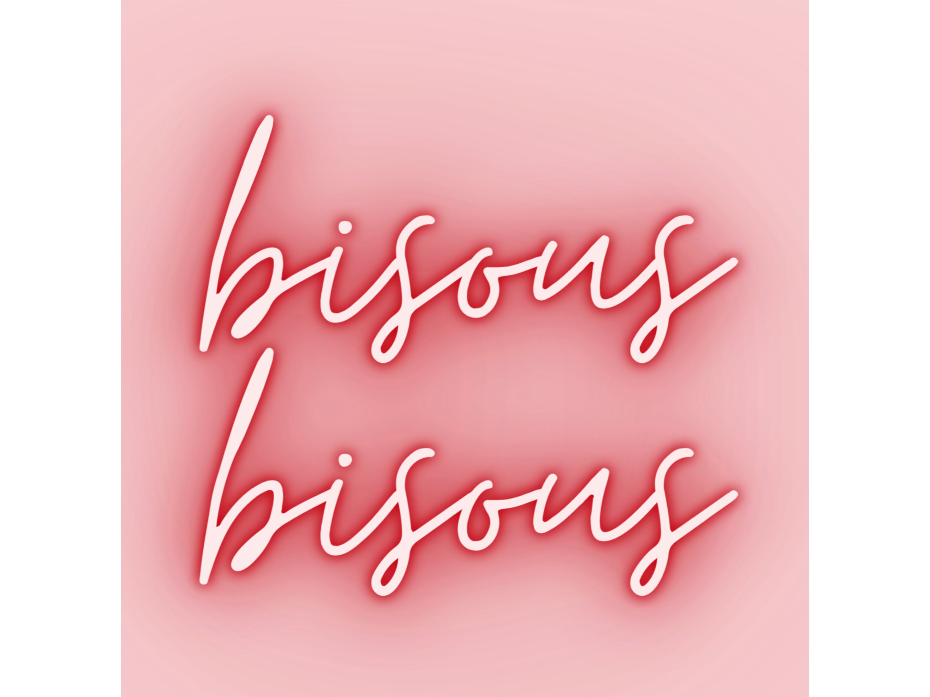 Bisous Bisous French Kiss Print Neon Sign Print Bright - Etsy UK