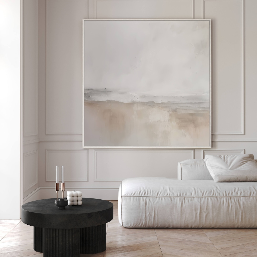 Minimalist Landscape Canvas Wall Art, Square Print, Abstract Art, Large ...