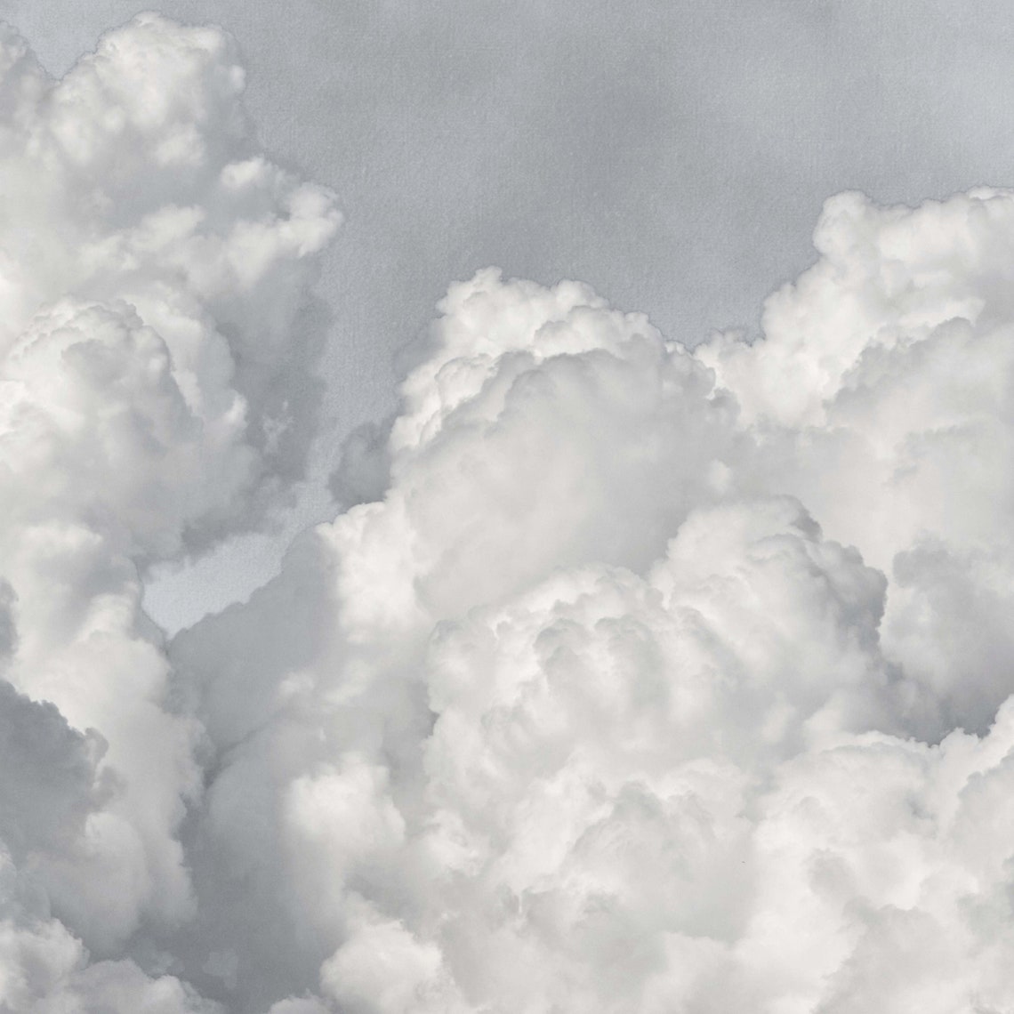 Grey Square Cloud Wall Art, Canvas Print, Neutral Abstract Art Print ...