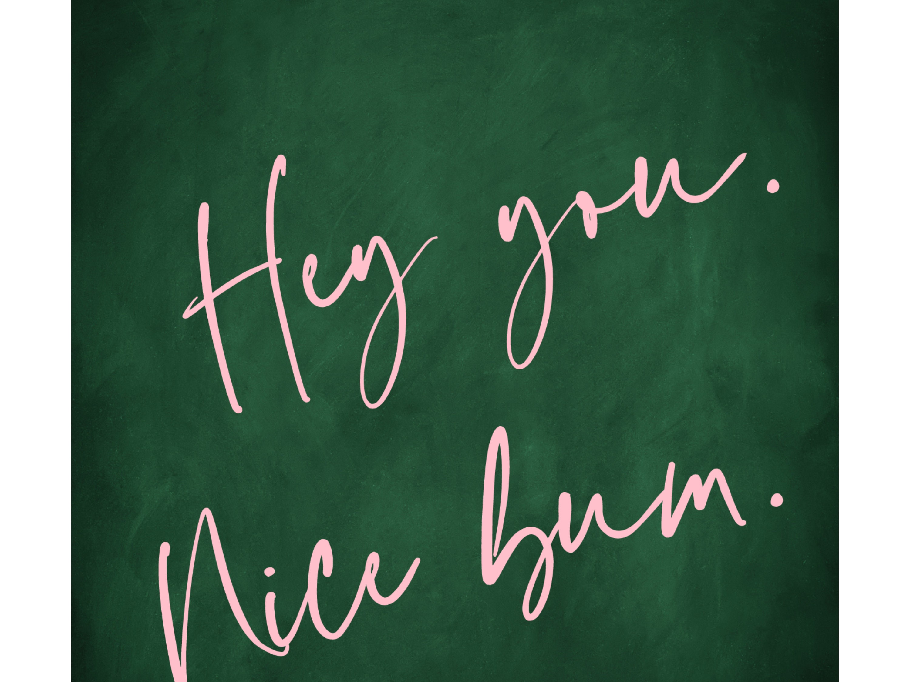 Pink and Green Nice Bum Print Emerald Green Decor Bedroom - Etsy