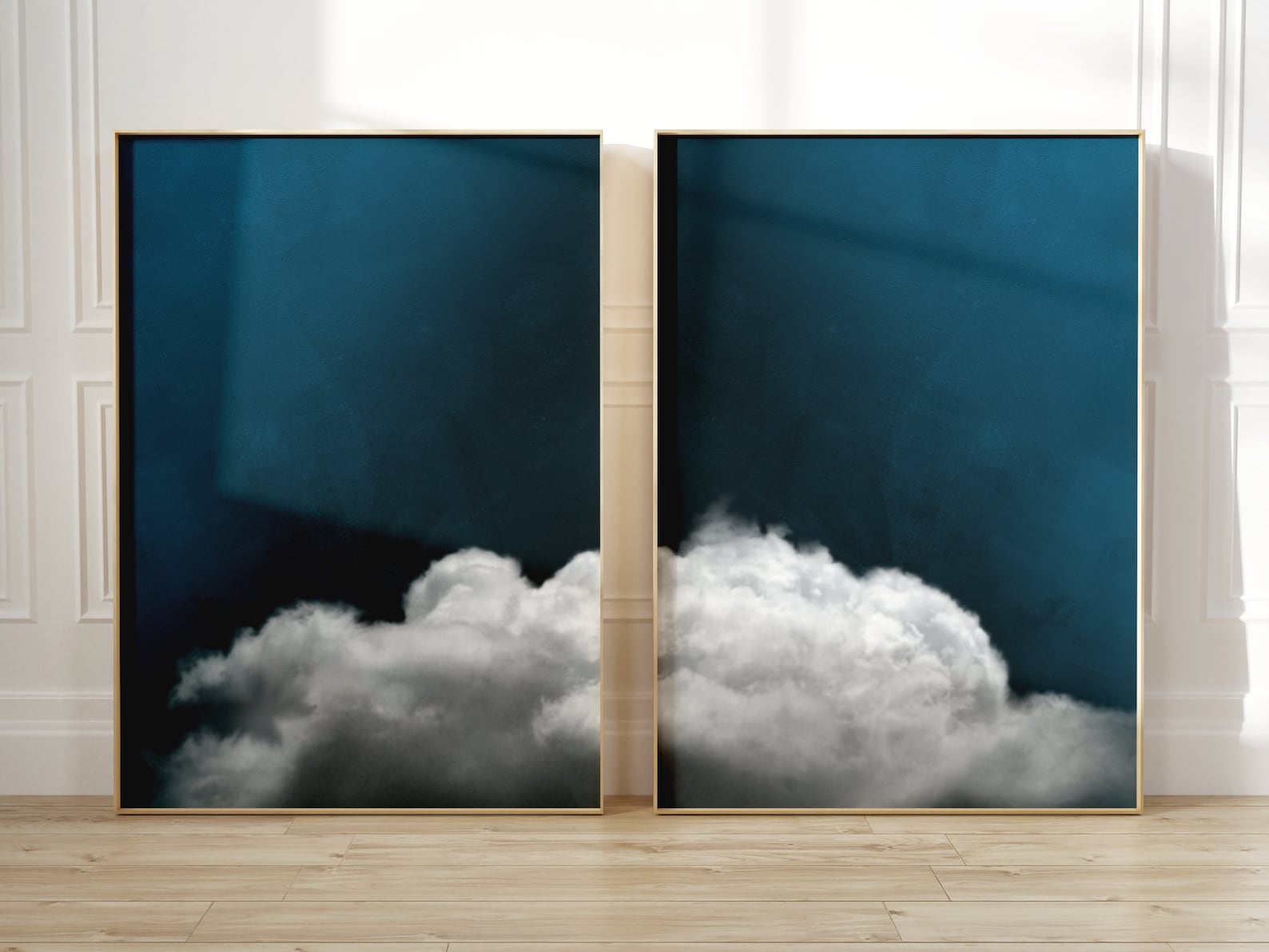 Navy Blue Cloud Set of 2 Prints · Dark Blue Decor, Abstract Art ...