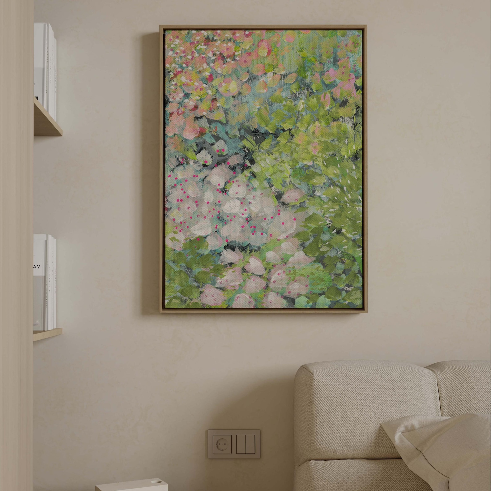 Flower Canvas Wall Art, Set of 2 Framed Art, Vibrant Le Jardin Art ...