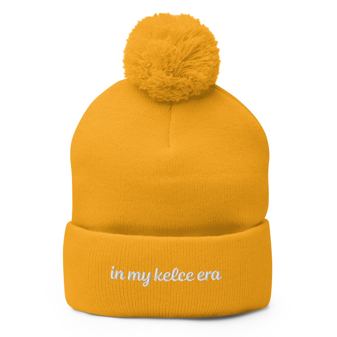 In My Kelce Era Cursive Font White Thread Adult Pom-pom - Etsy