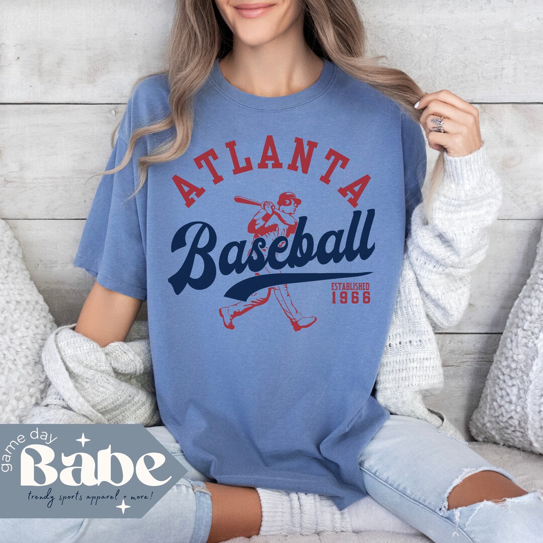 Adult Braves Baseball Comfort Colors Tee Retro, Atlanta, Shirt, Game ...