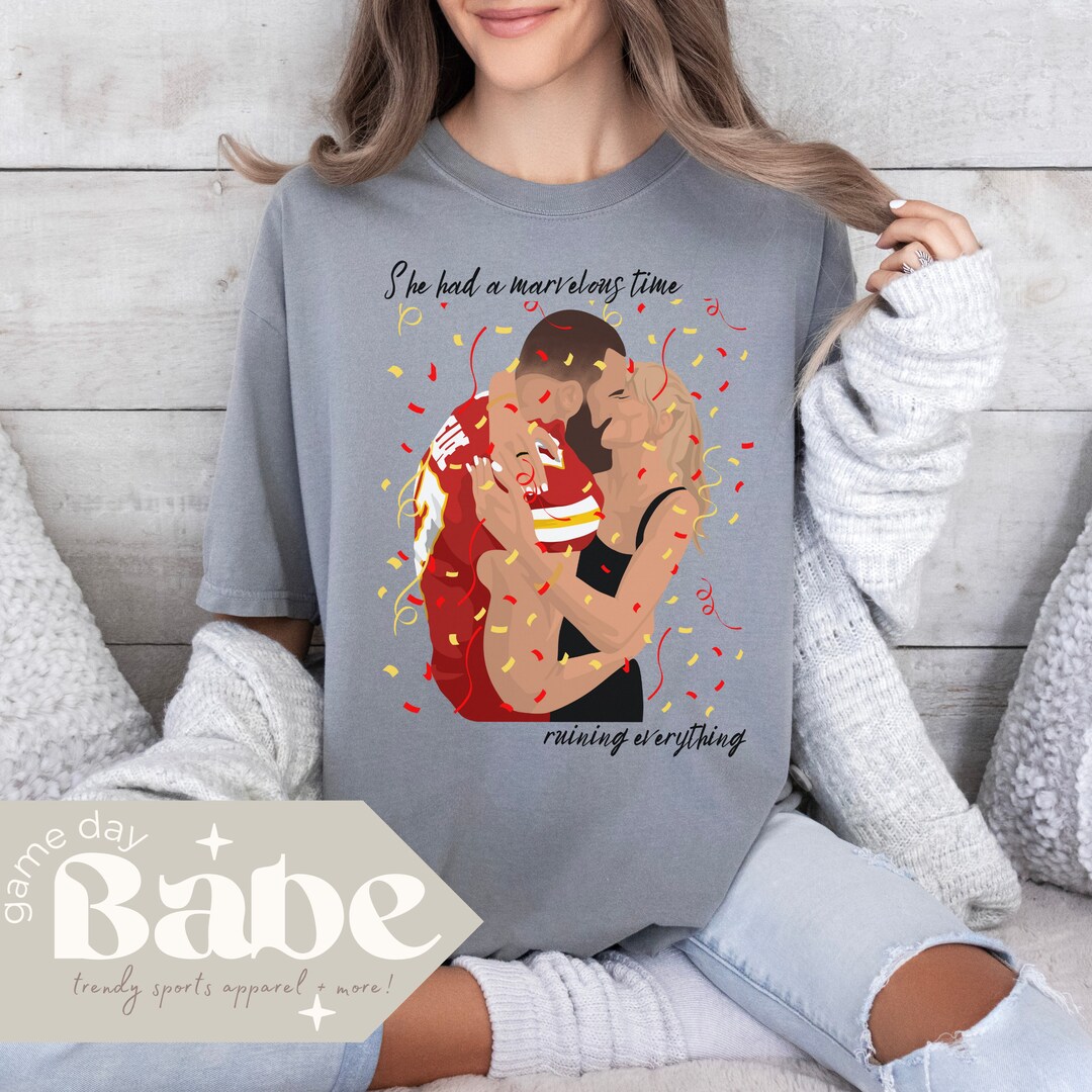 Adult Comfort Colors Tee Chiefs Kelce Kansas City Football Shirt ...