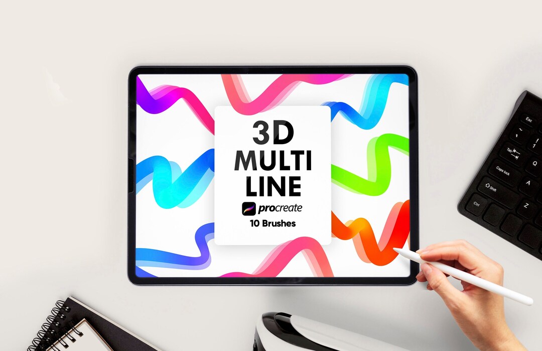 Procreate Lettering Brush Bundle, 3d Multiline Realistic Lettering ...