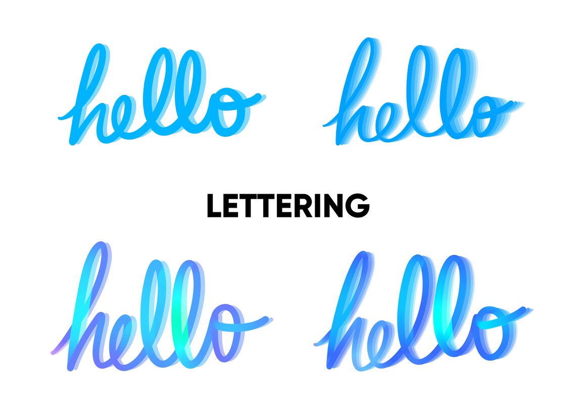 Procreate Lettering Brush Bundle, 3d Multiline Realistic Lettering ...