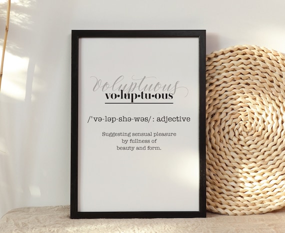 Voluptuous Definition Art INSTANT DOWNLOAD Printable Art - Etsy
