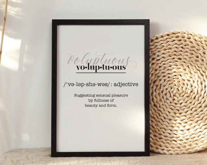Voluptuous Definition Art INSTANT DOWNLOAD Printable Art - Etsy