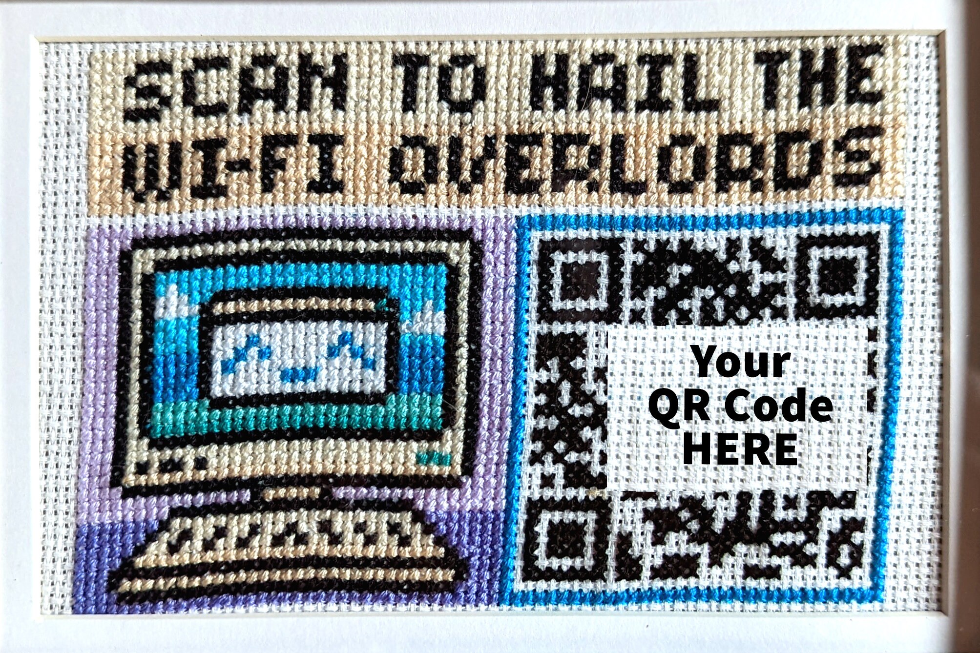 Wi-fi Cross Stitch Pattern | QR Code Cross Stitch | Wifi Password Cross ...