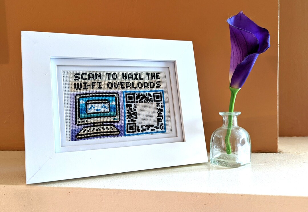 Wi-fi Cross Stitch Pattern | QR Code Cross Stitch | Wifi Password Cross ...
