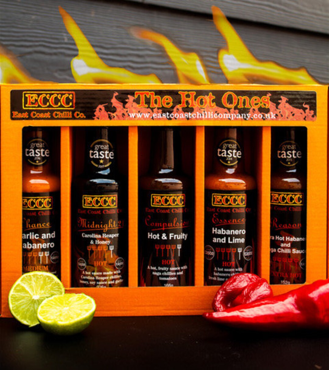The Hot Ones Chilli Sauce Gift Set - 5 Extra Spicy Hot Sauces – 150ml ...