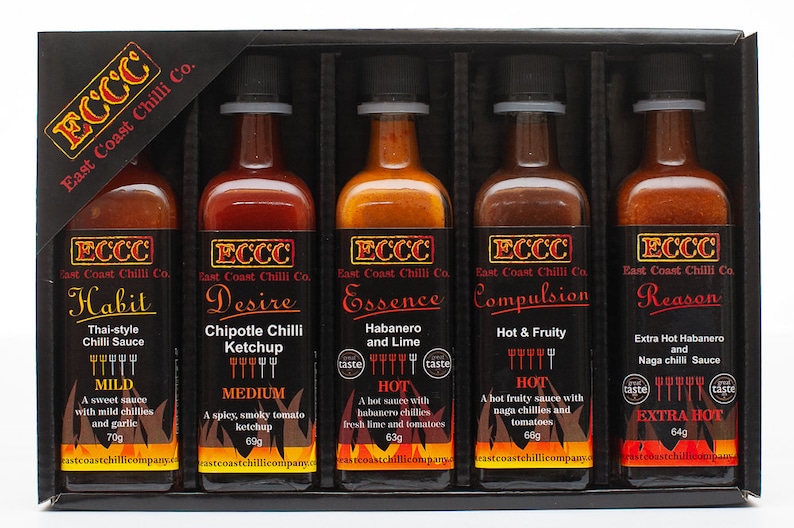 Artisan Chilli Sauce Gift Set – Choose Any 5 Flavours, 60ml Bottles ...