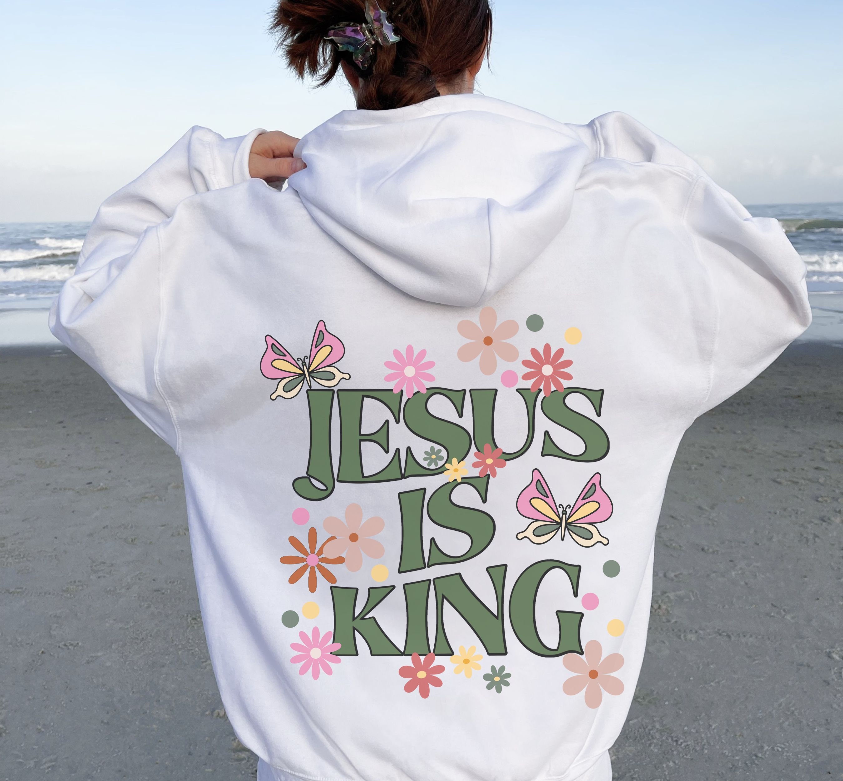 Jesus is King Hoodie Preppy Jesus Sweatshirt Trendy Christian Apparel ...